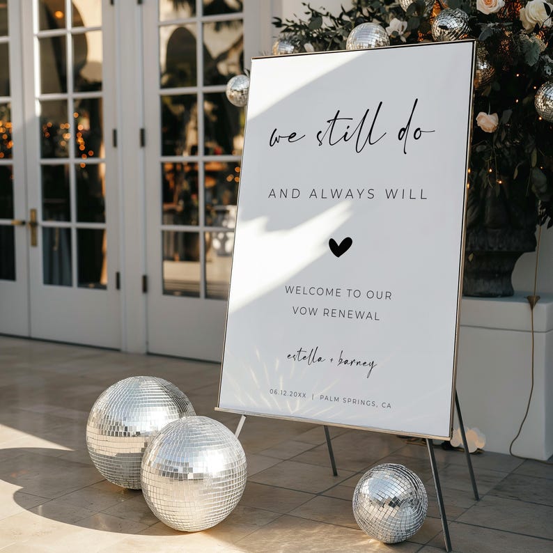 Vow Renewal Welcome Sign, We Still Do Sign Editable Template, Wedding ...