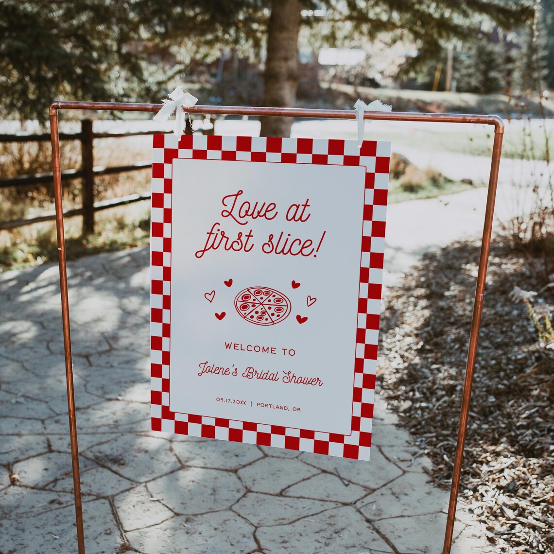Love at First Slice Sign, Bridal Shower Welcome Sign, Pizza Bridal ...