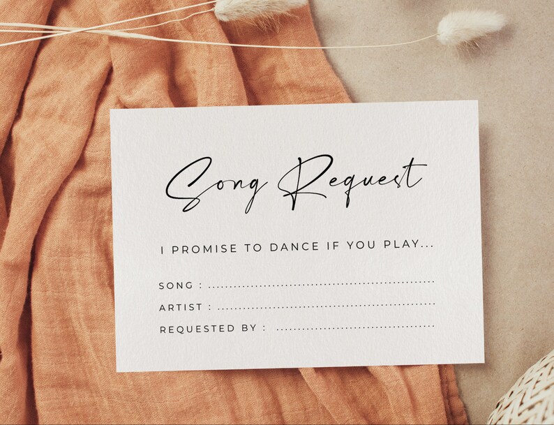 Song Request Card Template I Promise to Dance Printable Card - Etsy