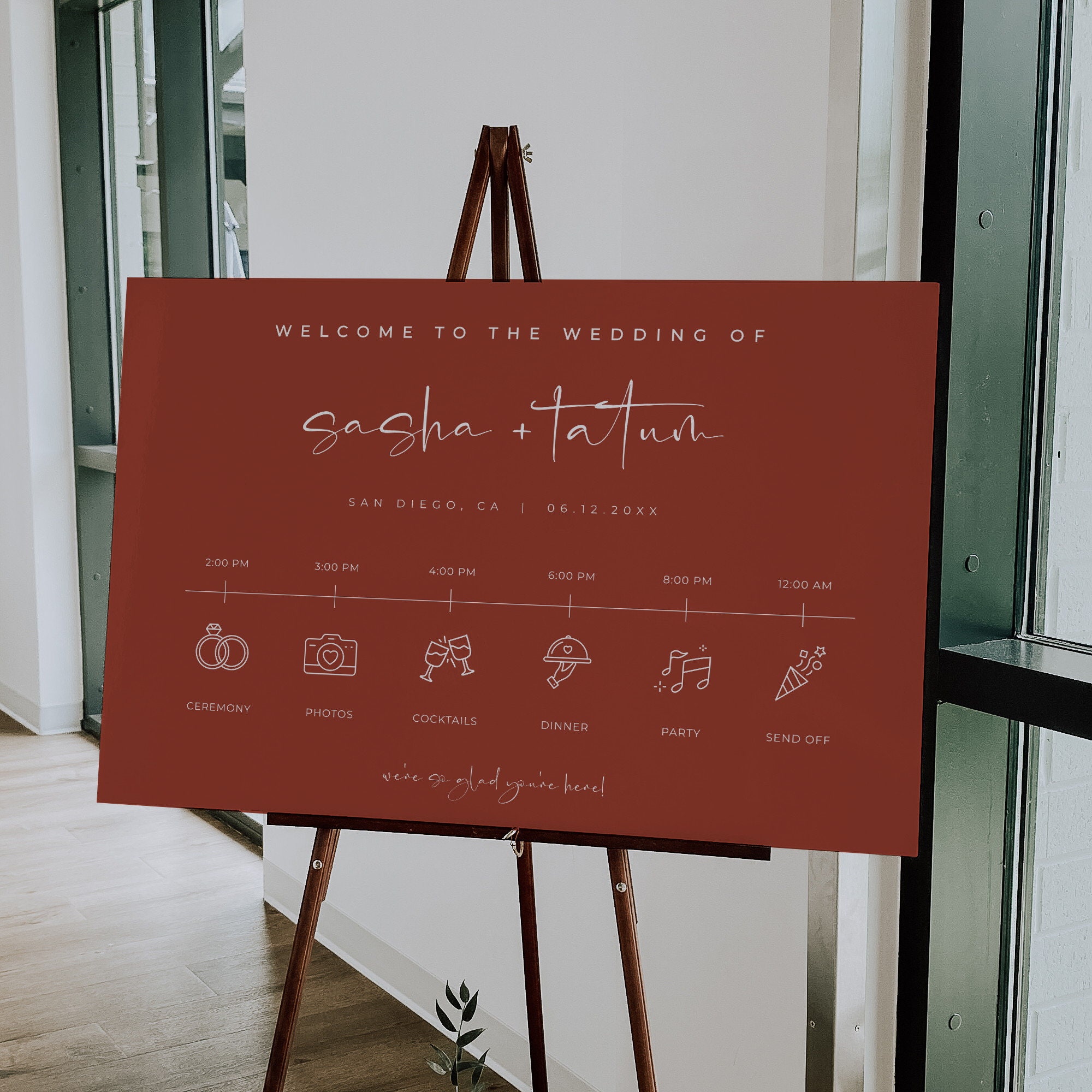 Wedding Timeline Sign, Wedding Day Timeline Editable Template ...