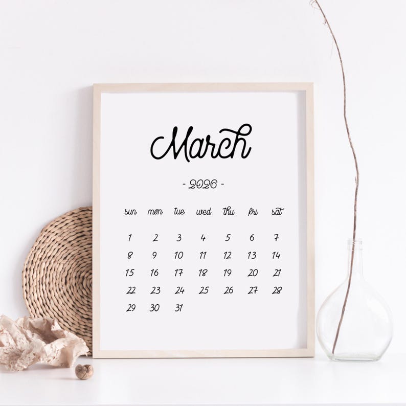 March 2026 Baby Due Date Calendar, Pregnancy Calendar, Printable ...