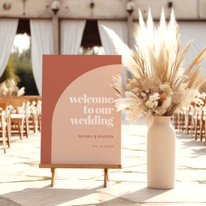 Arch Wedding Welcome Sign Template, Terracotta Wedding, Editable ...