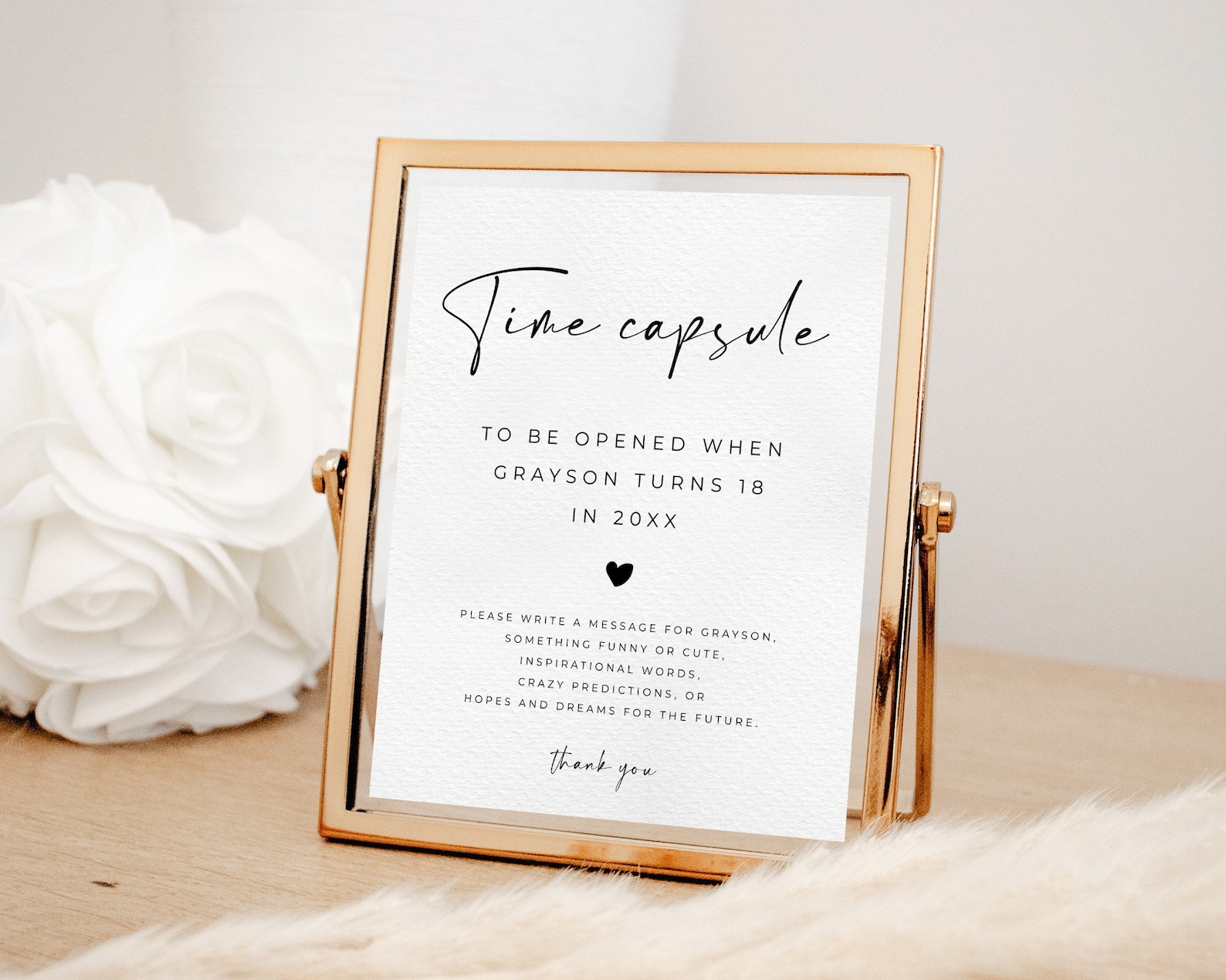 Time Capsule Editable Template, Time Capsule Card, First Birthday Time ...