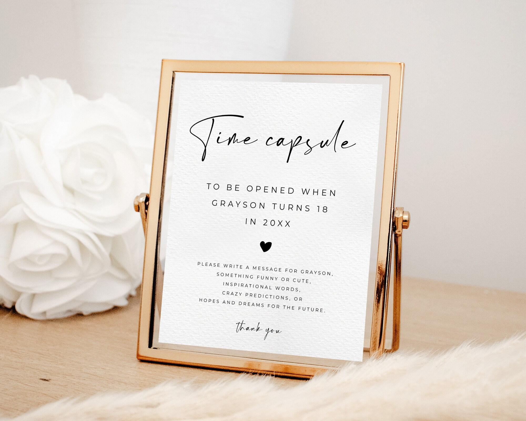 Time Capsule Editable Template, Time Capsule Card, First Birthday Time ...
