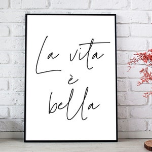 La Vita E Bella PRINTABLE Poster Italian Wall Art - Etsy