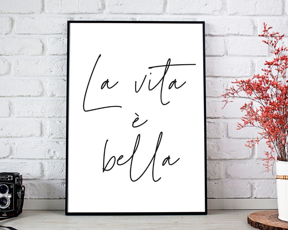 La vita e bella PRINTABLE poster Italian wall art | Etsy