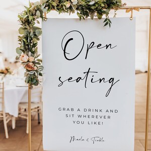 Open Seating Sign, Sit Anywhere Wedding Sign, Pick A Seat Not A Side ...