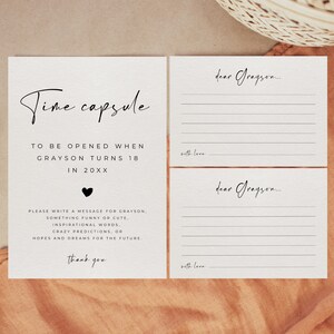 Time Capsule Editable Template, Time Capsule Card, First Birthday Sign ...