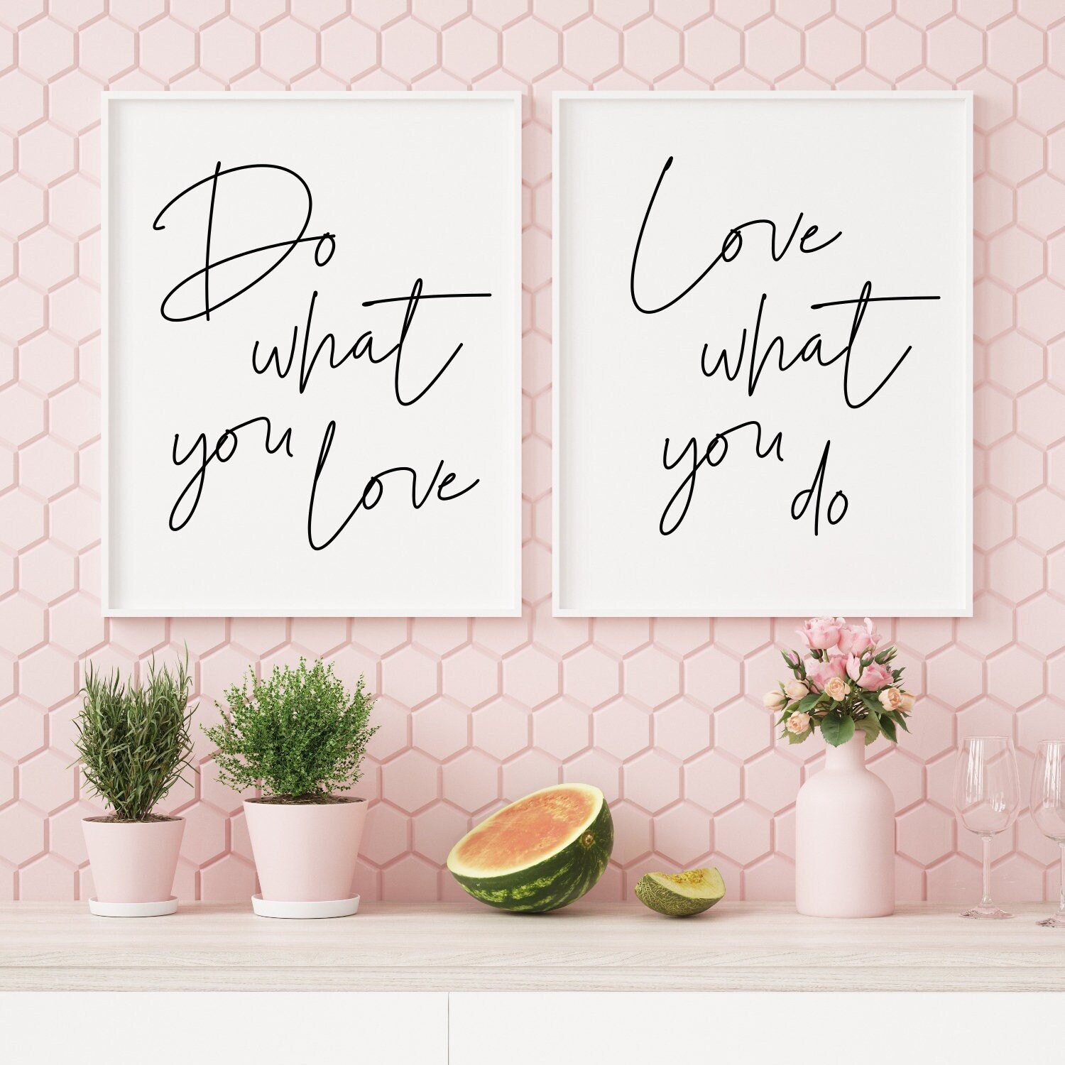 Fai ciò che ami, ama ciò che fai, arte da parete stampabile, stampe per ...