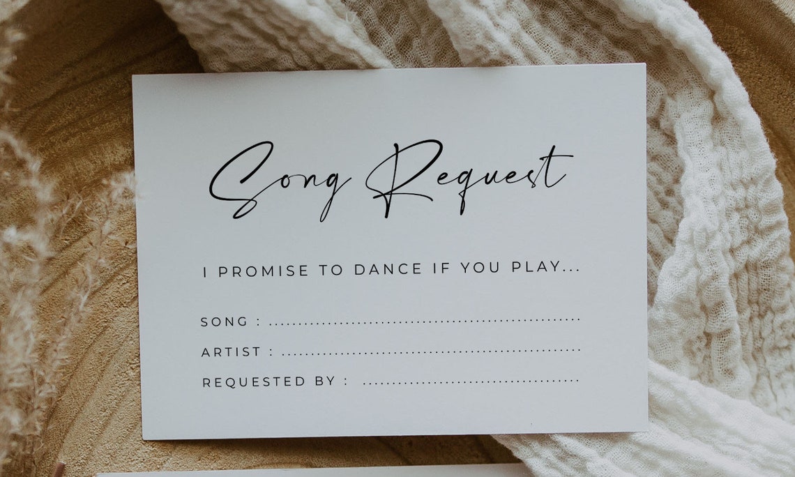 Song Request Card Template I Promise to Dance Printable Card - Etsy