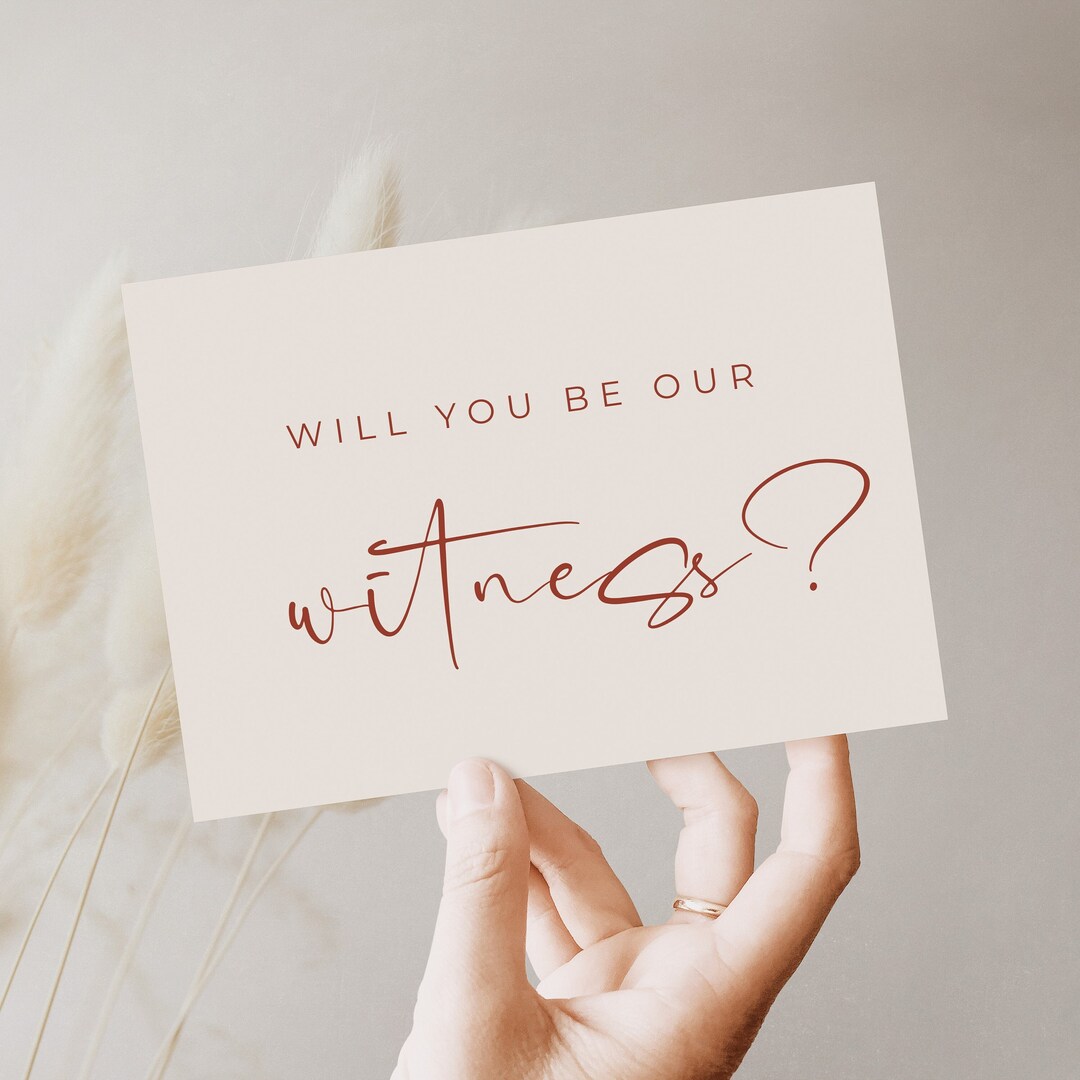 Peach Cream Witness Proposal, Will You Be Our Witness, Wedding Witness ...