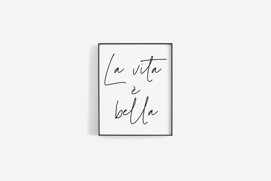 La vita e bella PRINTABLE poster Italian wall art | Etsy