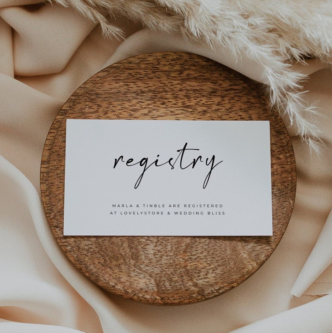 Baby Registry Card, Gift Registry Card Editable Template, Modern ...