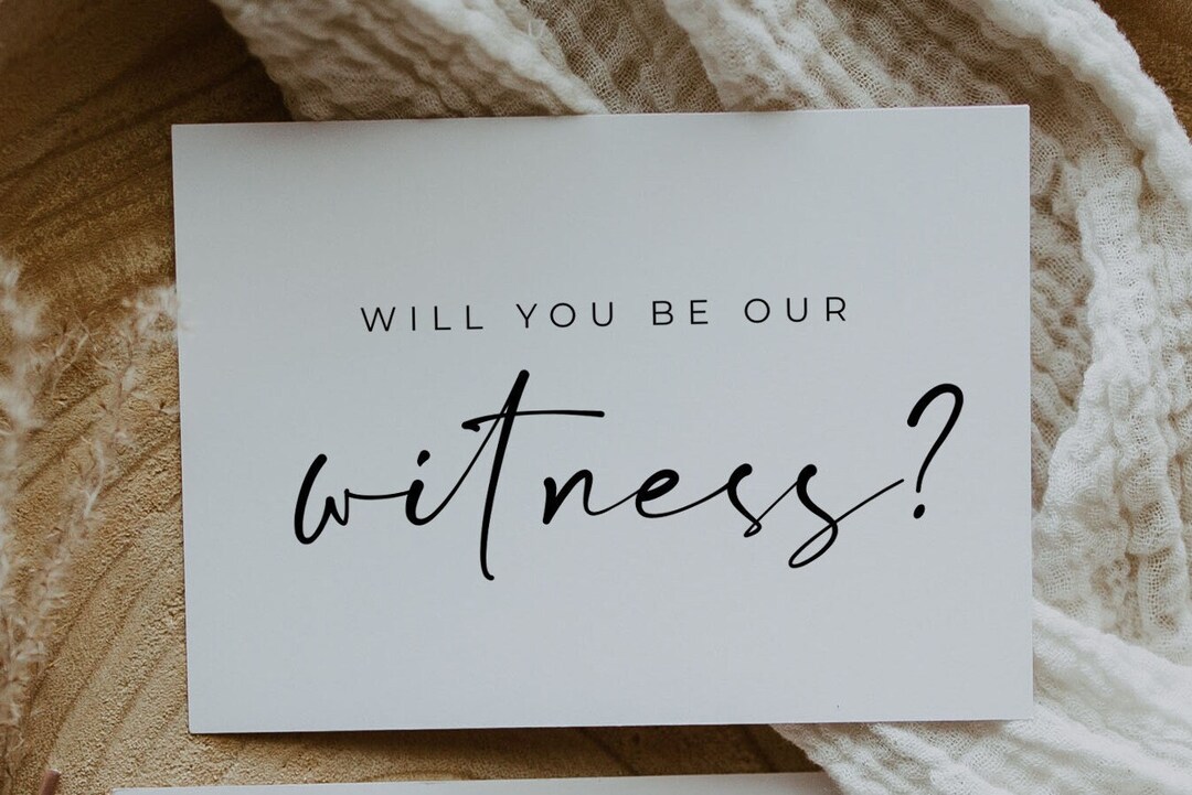 Will You Be My Witness Proposal Template Witness Card - Etsy