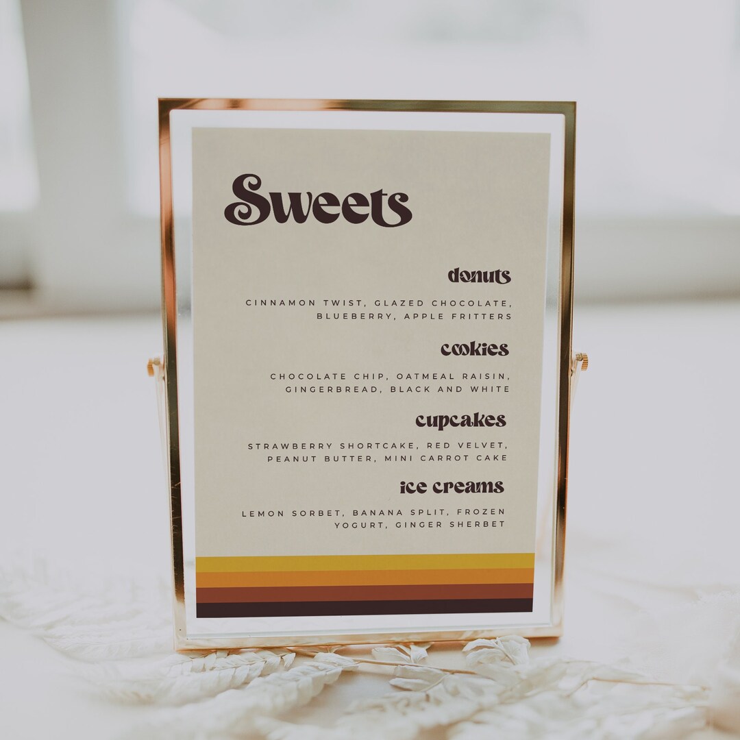 Dessert Sign, Editable Template, Dessert Menu, Dessert Bar Sign, Mid ...