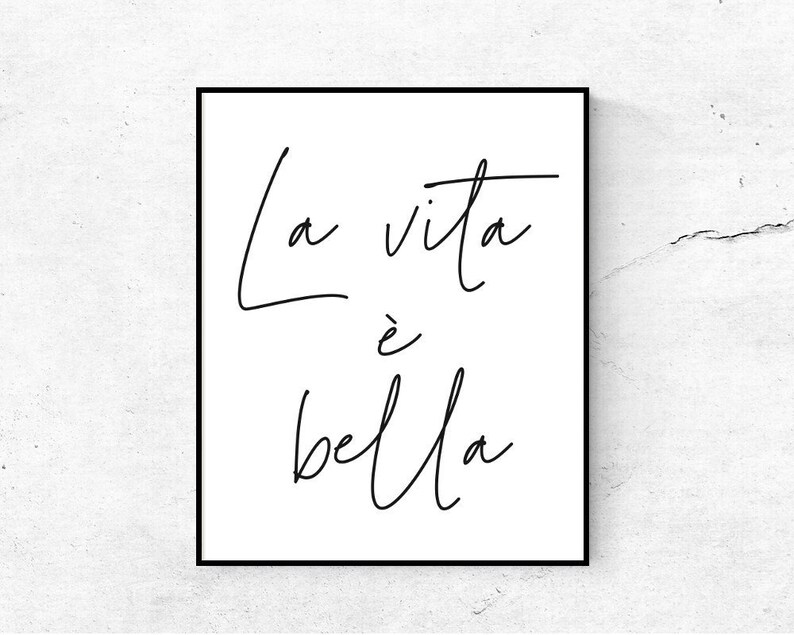 La vita e bella PRINTABLE poster Italian wall art | Etsy