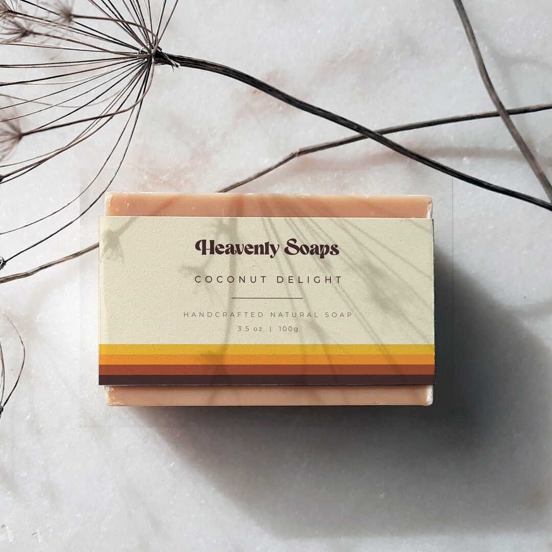 Retro Soap Label Template, Mid Century Modern Soap Packaging, Printable ...