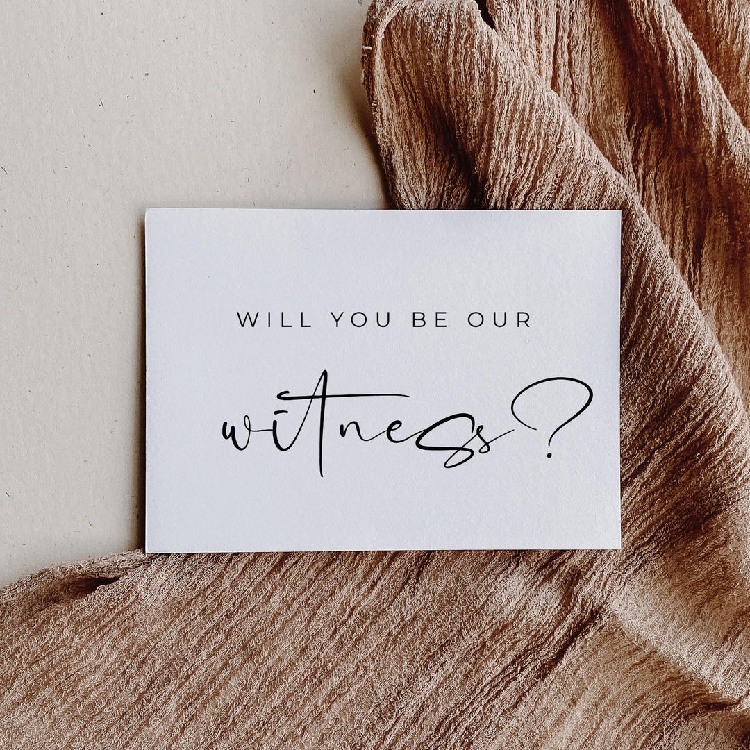 Will You Be Our Witness, Witness Proposal Editable Template, Wedding ...