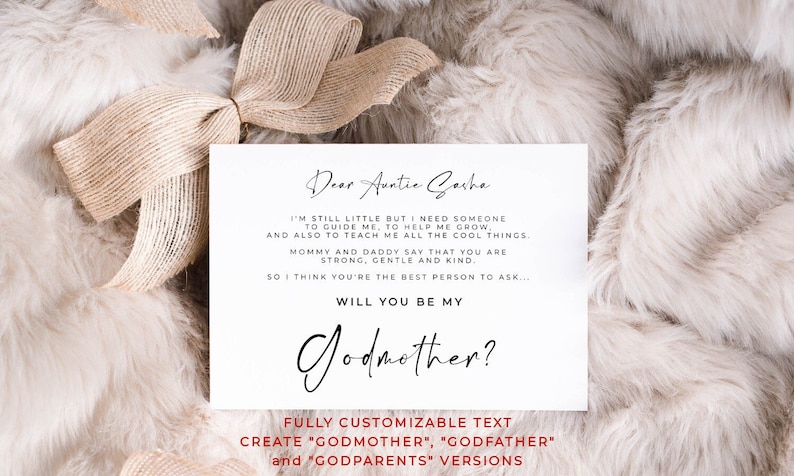 Godmother Proposal Card Template, Godfather Proposal Printable Card ...