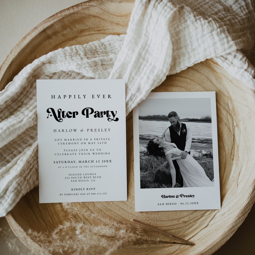Elopement Reception Invitation, Happily Ever After Party Invitation ...