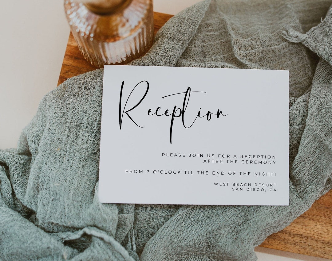 Reception Invitation Editable Template Wedding Party Card - Etsy