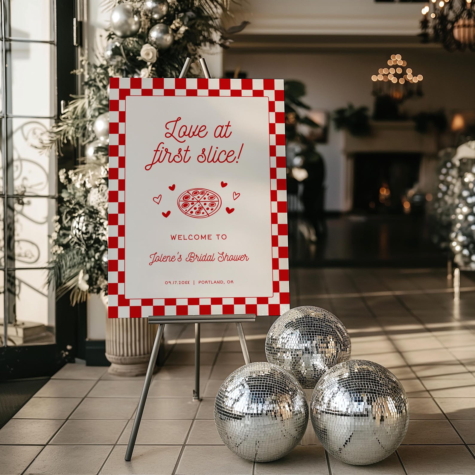 Love at First Slice Sign, Bridal Shower Welcome Sign, Pizza Bridal ...