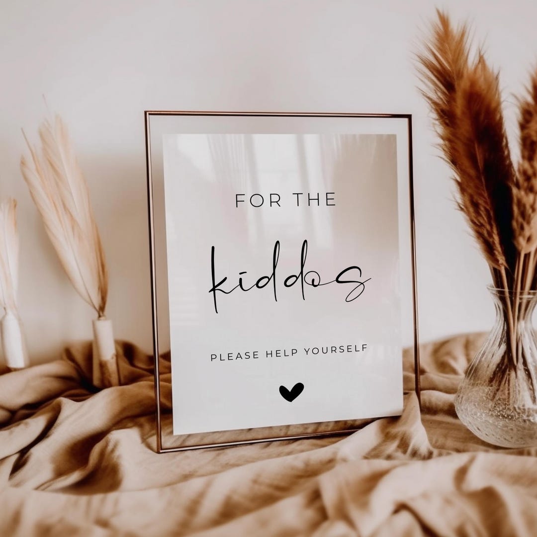 For the Kiddos Sign, Kids Table Sign Template, Activity Table Printable ...