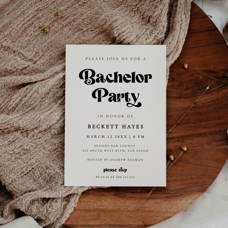 Bachelor Party Invitation, Stag Party, Editable Template, Bachelor ...
