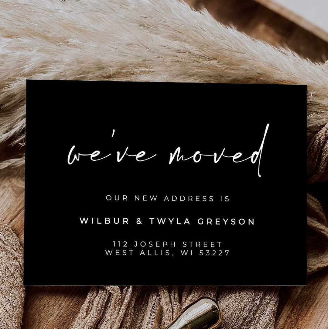 Moving Announcement, We've Moved, Printable Card, New Address Cards ...