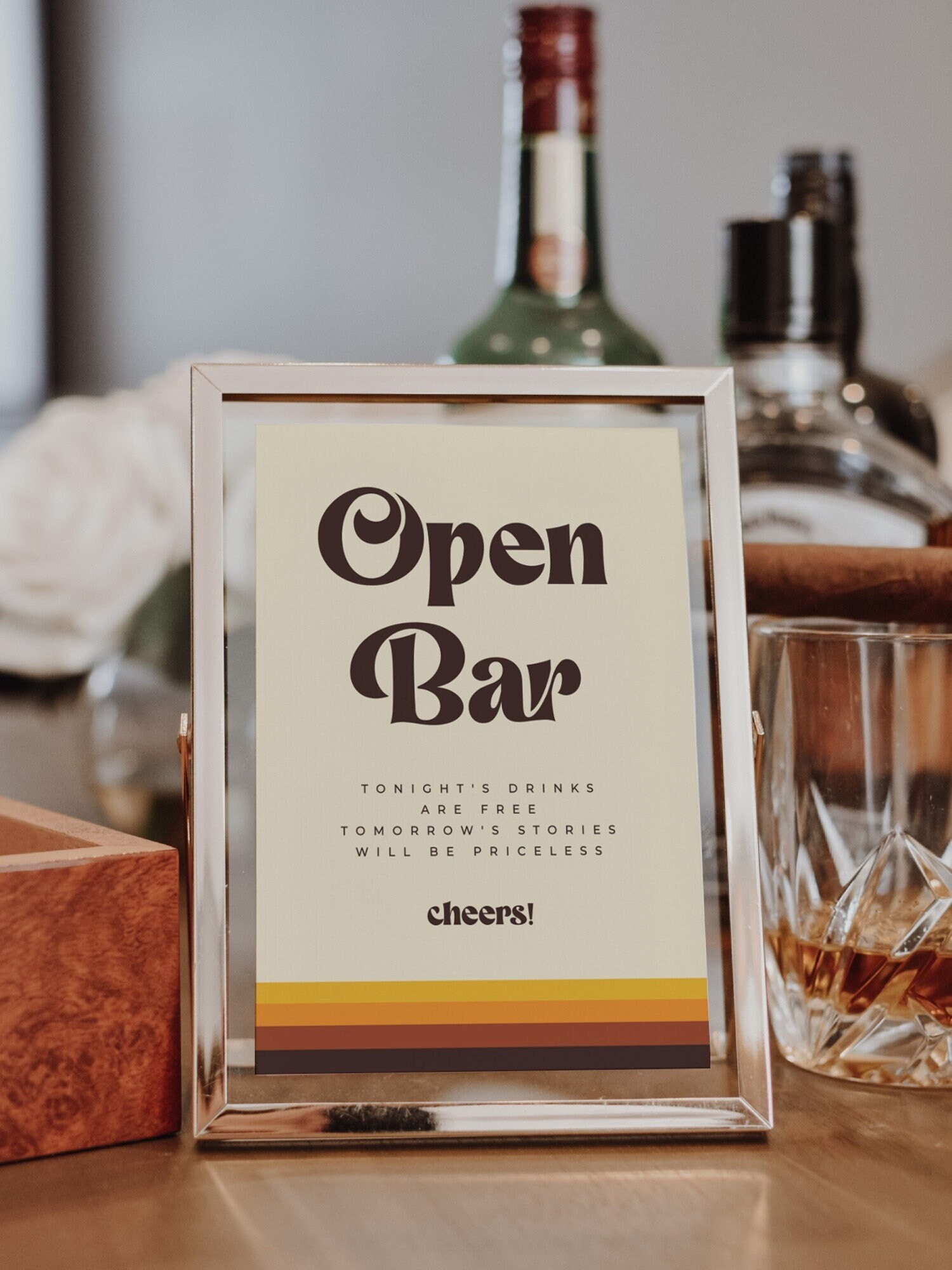 Open Bar Sign, Open Bar Wedding Sign, Wedding Bar Sign, the Drinks Are ...
