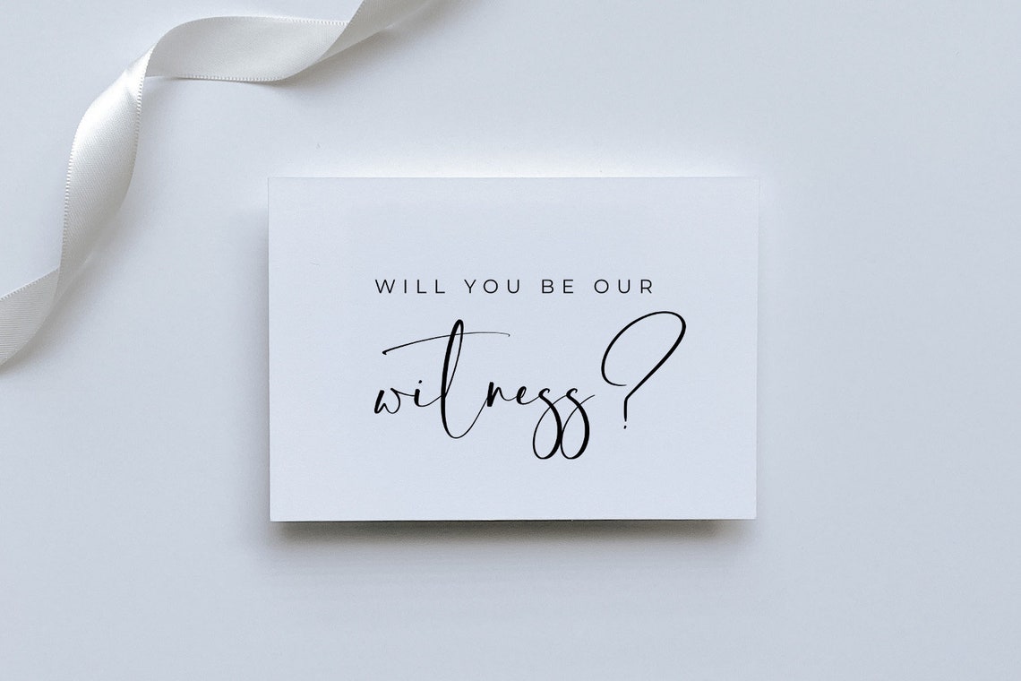 Will You Be Our Witness, Proposal Card Template, Wedding Printables ...