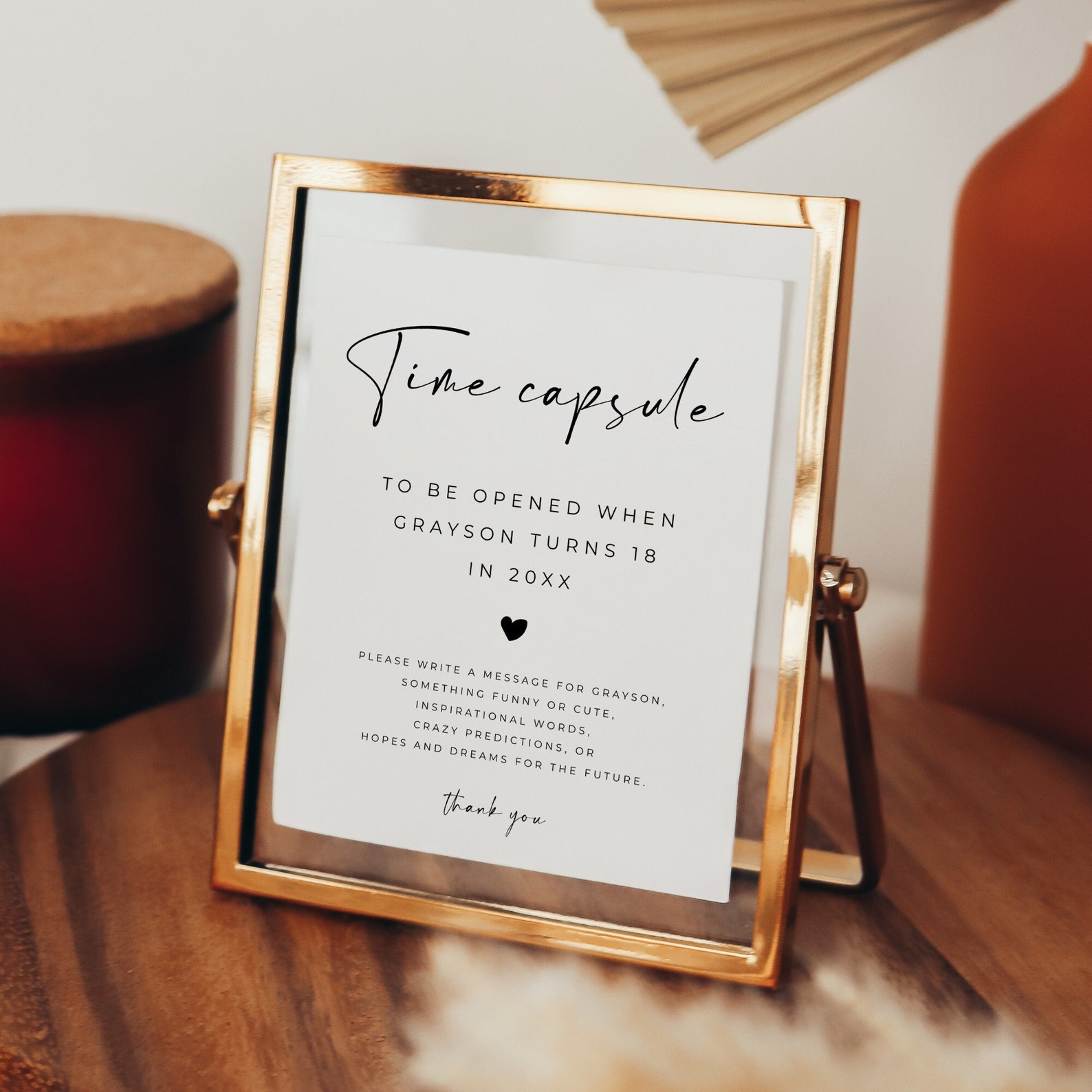 Time Capsule Editable Template, Time Capsule Card, First Birthday Sign ...