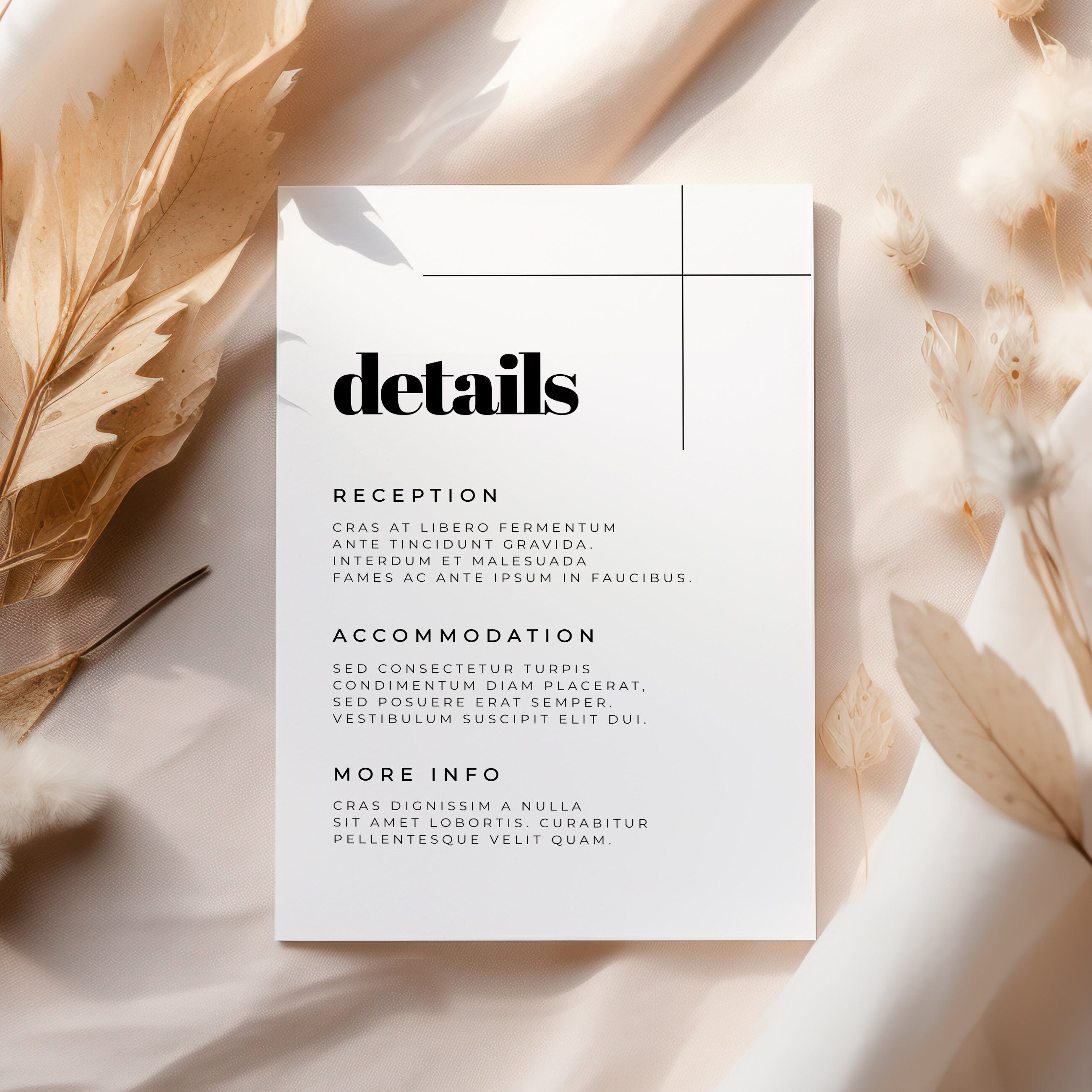 Wedding Details Card, Editable Template, Accommodation Card, Wedding ...