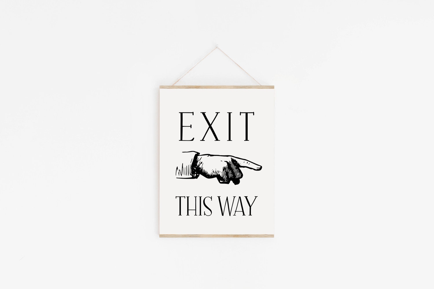 Exit This Way, Printable Poster, Exit Sign, Dorm Decor, Finger Pointing ...