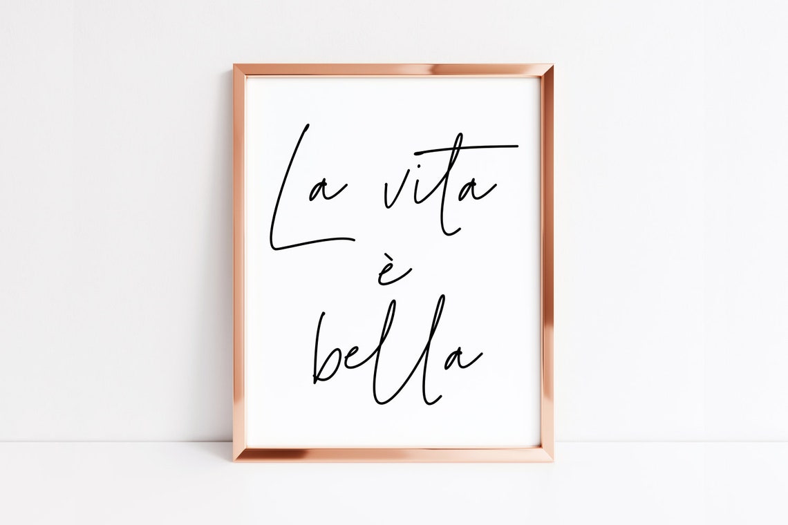 La vita e bella PRINTABLE poster Italian wall art | Etsy