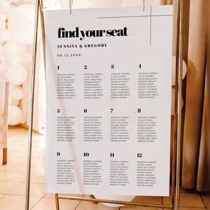 Seating Chart Sign, Table Seating Chart, Printable Sign, Wedding ...