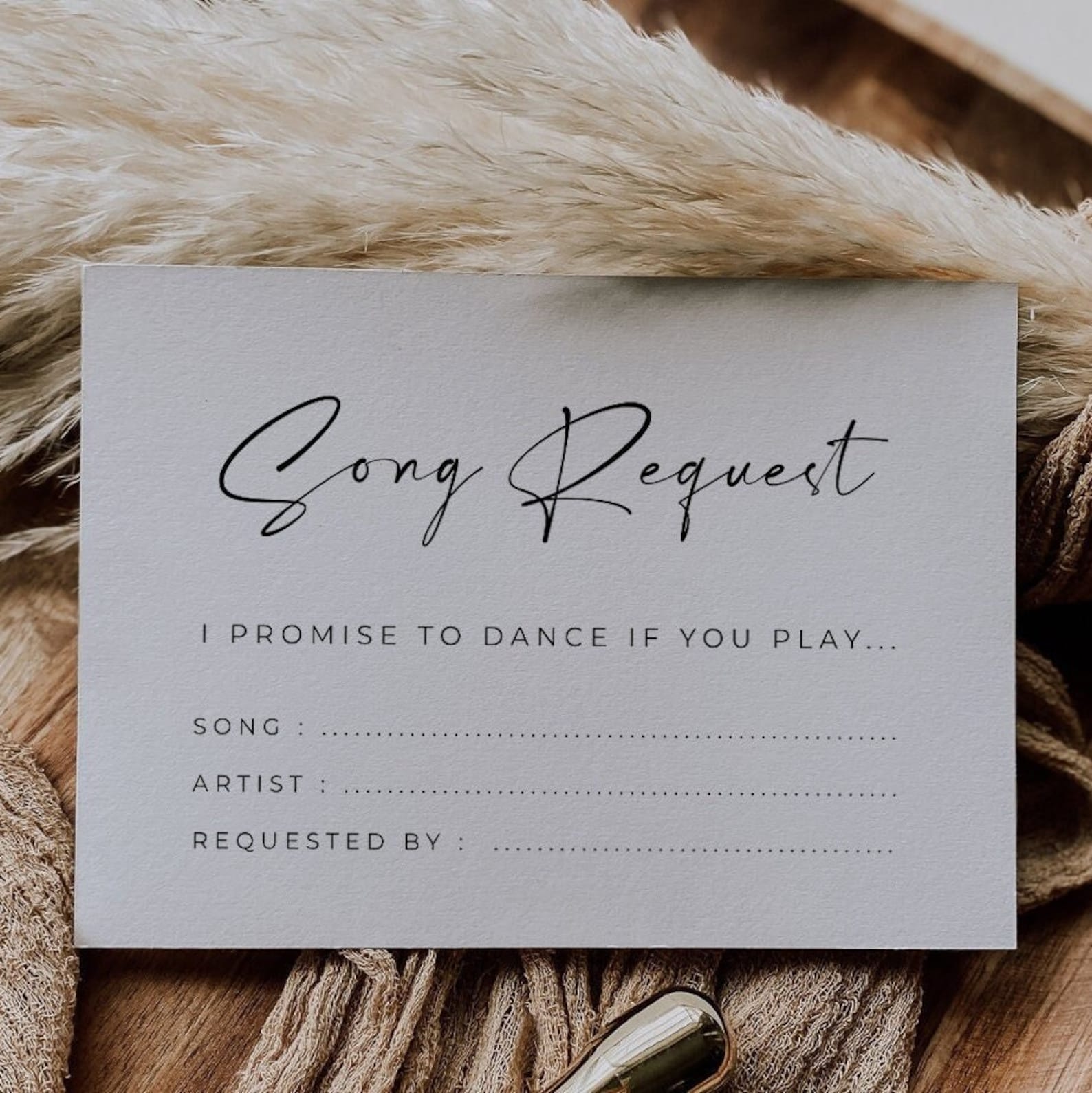 Song Request Card Template I Promise to Dance Printable Card - Etsy