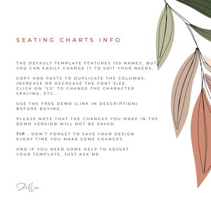 Seating Chart Sign, Editable Template, Alphabetical Seating Chart ...