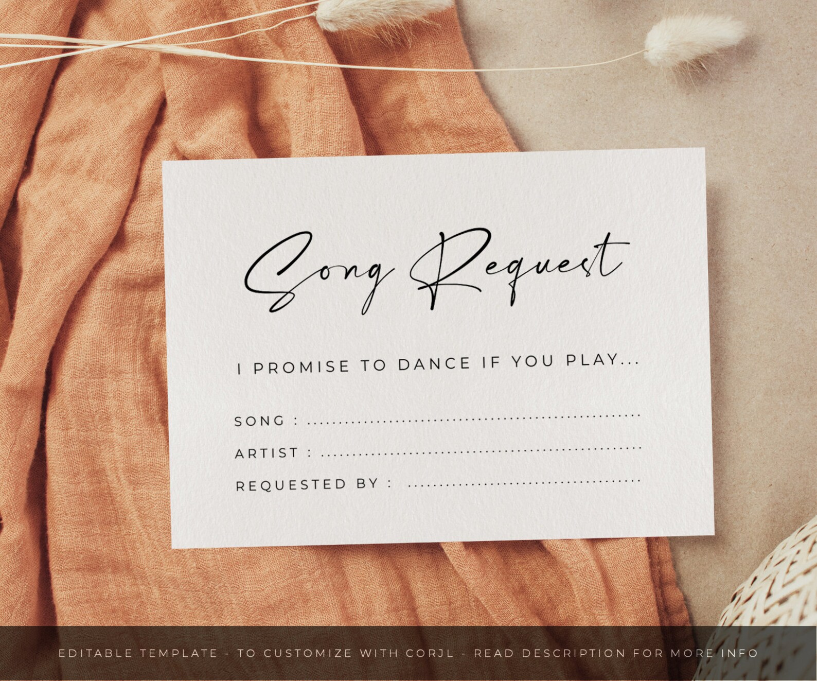 Song Request Card Template I Promise to Dance Printable Card - Etsy