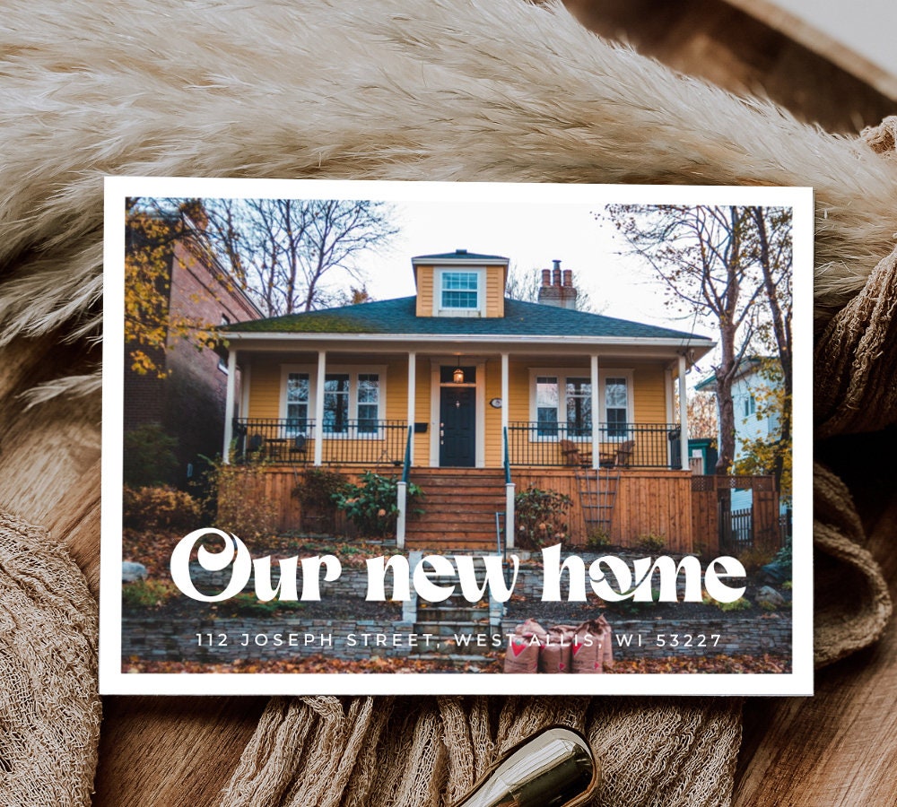 Our New Home Photo Card Template, We've Moved Editable Template, Moving ...