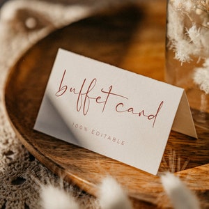 Buffet Cards Editable Template, Food Label Template Printable Cards ...
