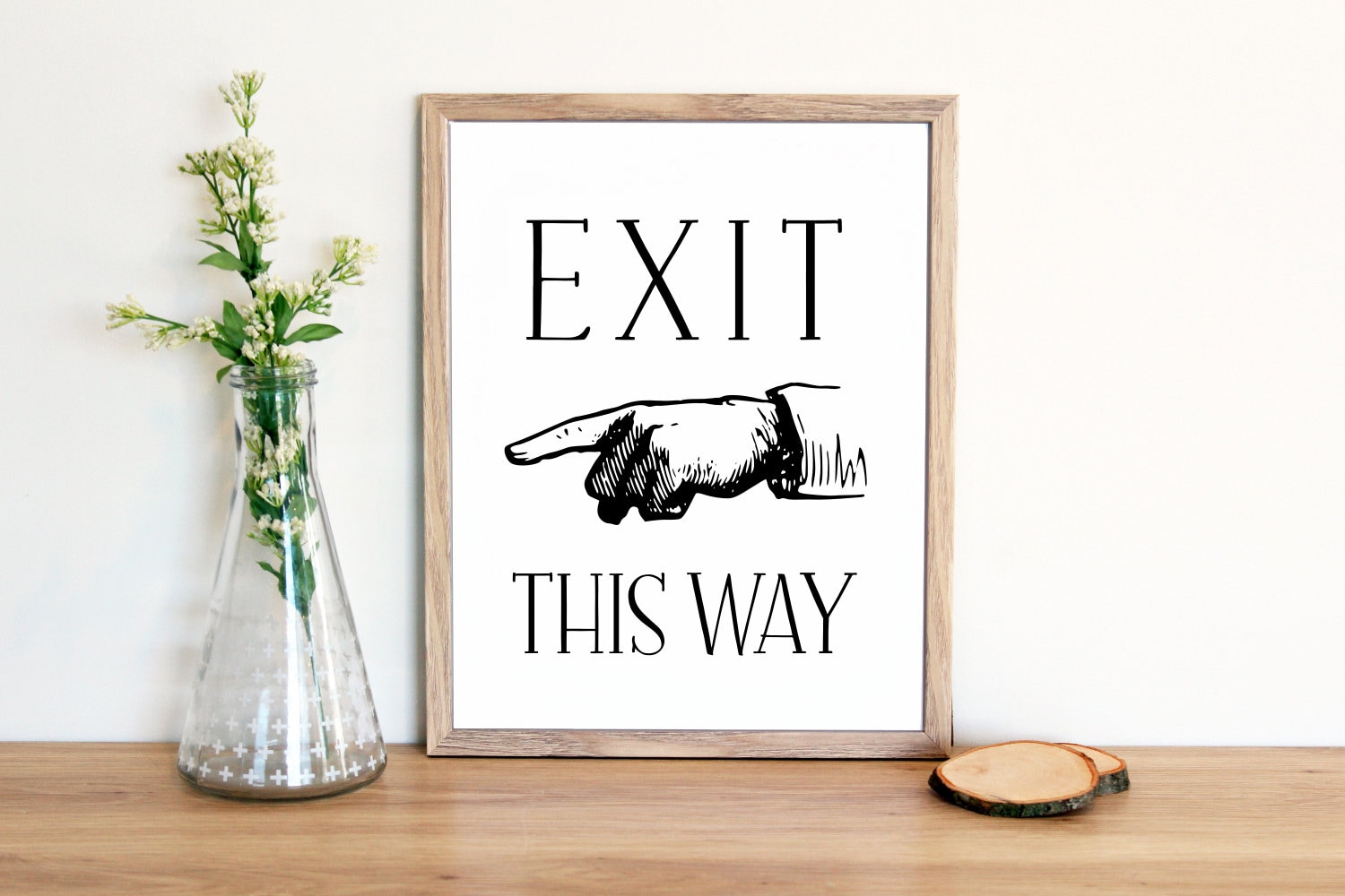 Exit This Way PRINTABLE Poster, Exit Sign, Dorm Decor, Finger Pointing ...