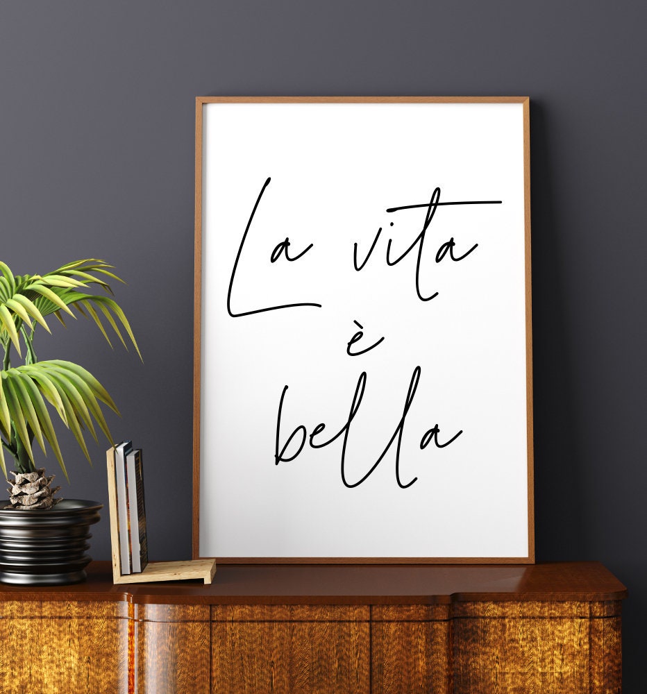 La Vita E Bella PRINTABLE Poster Italian Wall Art - Etsy