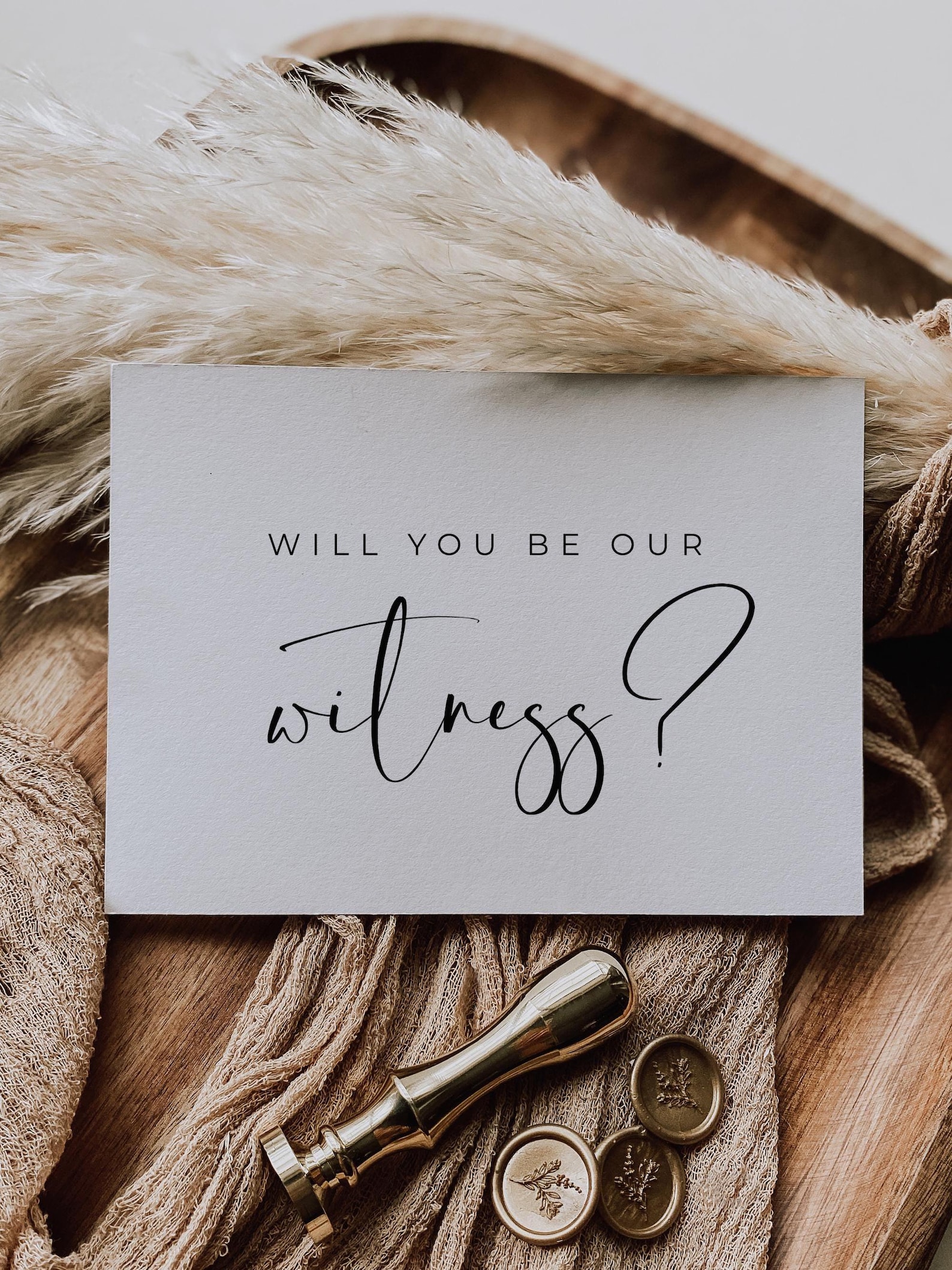 Will You Be Our Witness, Proposal Card Template, Wedding Printables ...