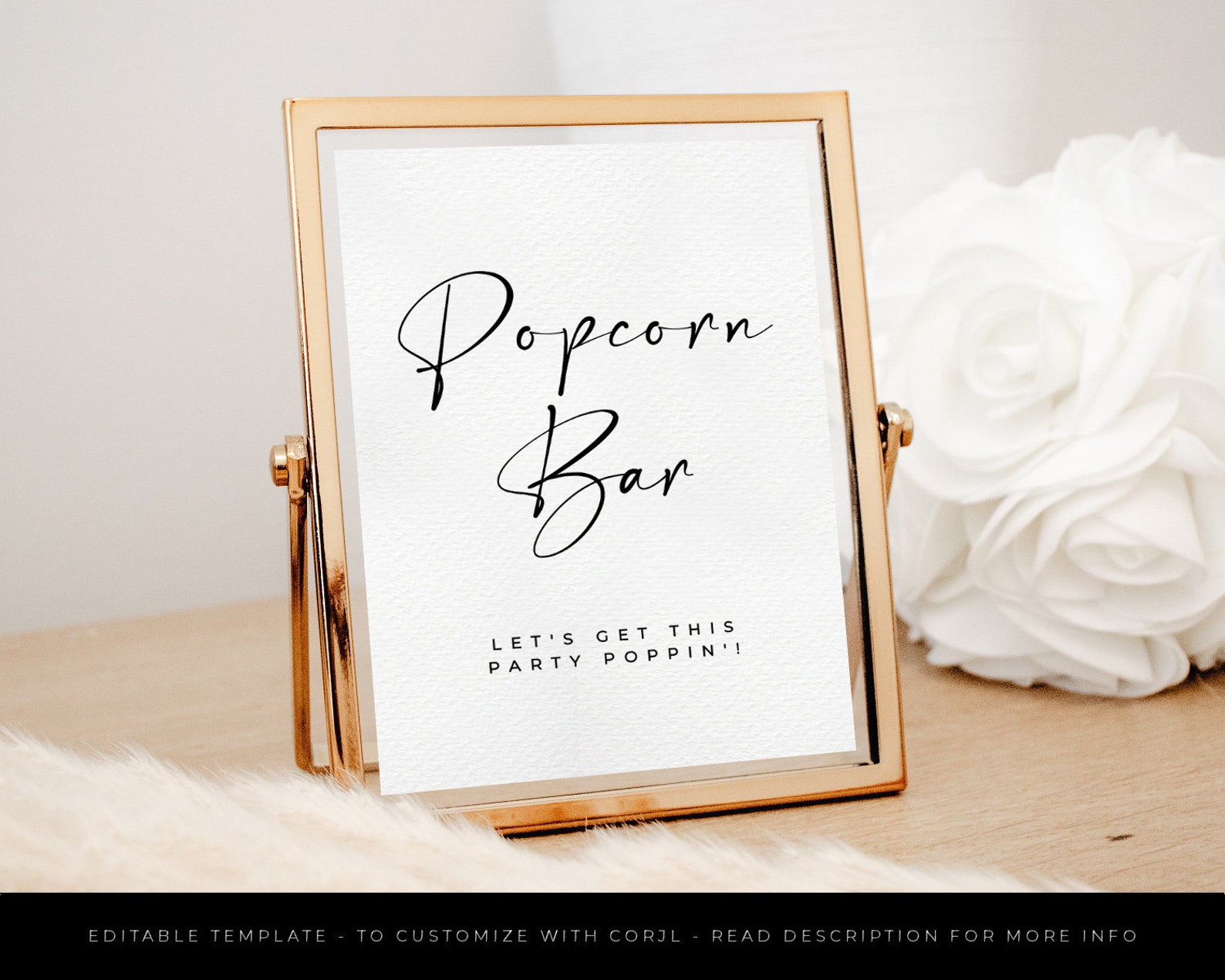 Popcorn Bar Sign Printable Template Digital Download Corjl - Etsy