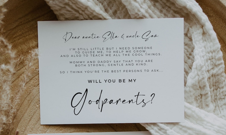 Godmother Proposal Card Template, Godfather Proposal Printable Card ...