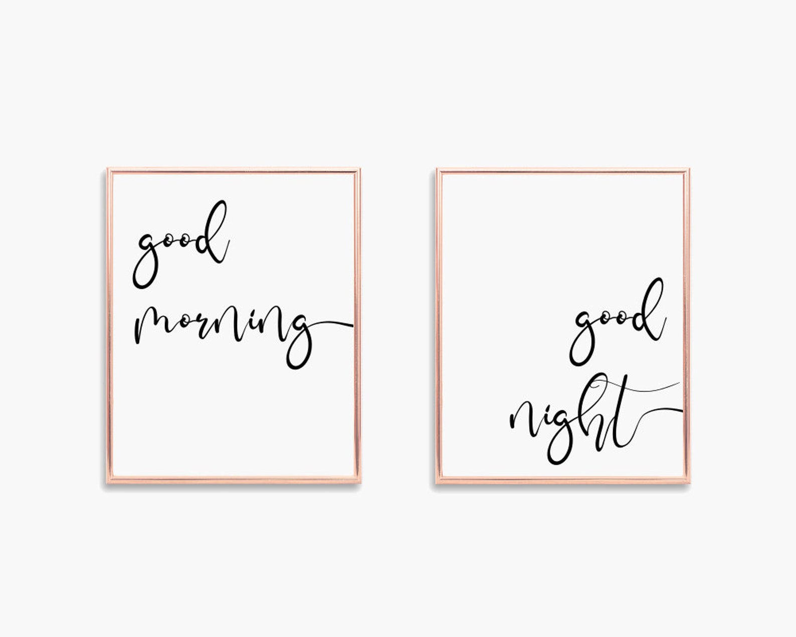 Good Morning Good Night Sign PRINTABLE Art Set Set of 2 | Etsy