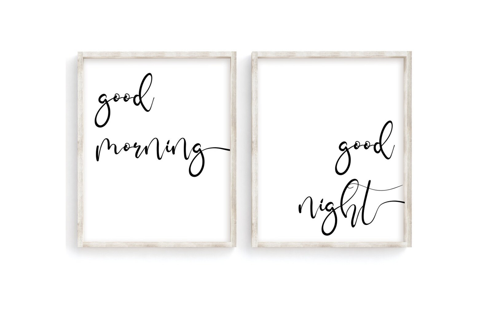 Good Morning Good Night Sign PRINTABLE Art Set Set of 2 | Etsy