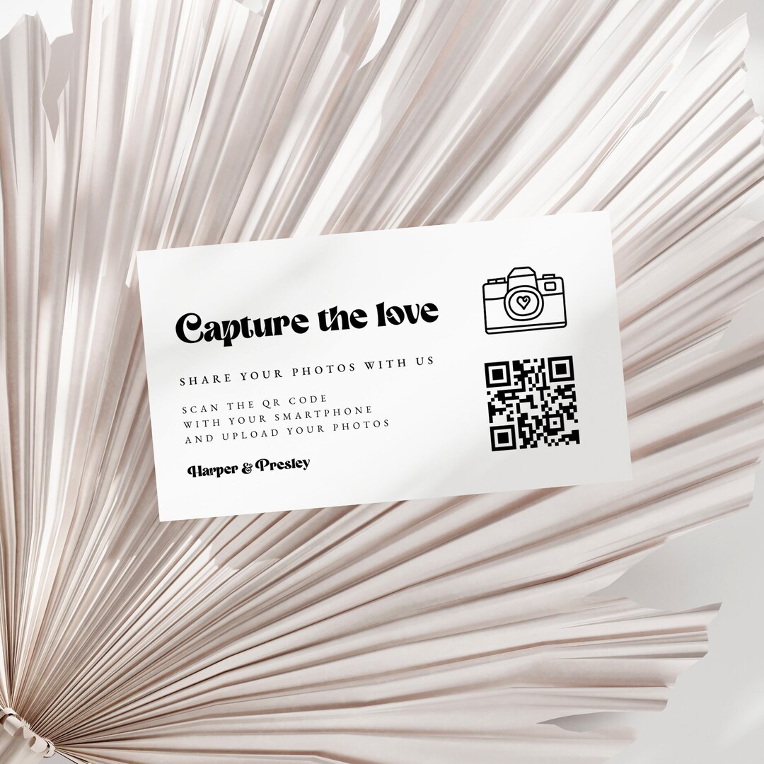 Capture the Love Card, Share the Love Printable Cards, QR Code Card ...