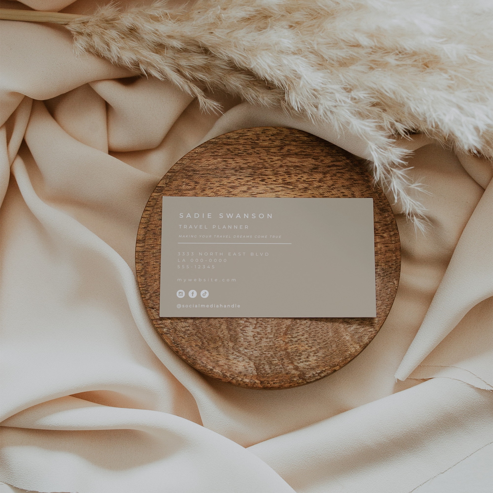 Beige Professional Business Card, Simple Business Card Template, Modern ...